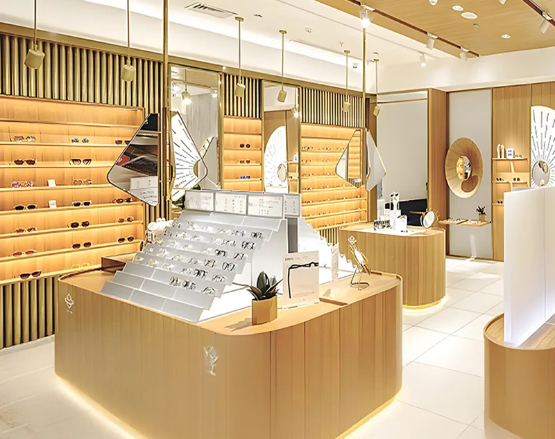 Modern Optical Shop Interior Design with Display Stand Solutions